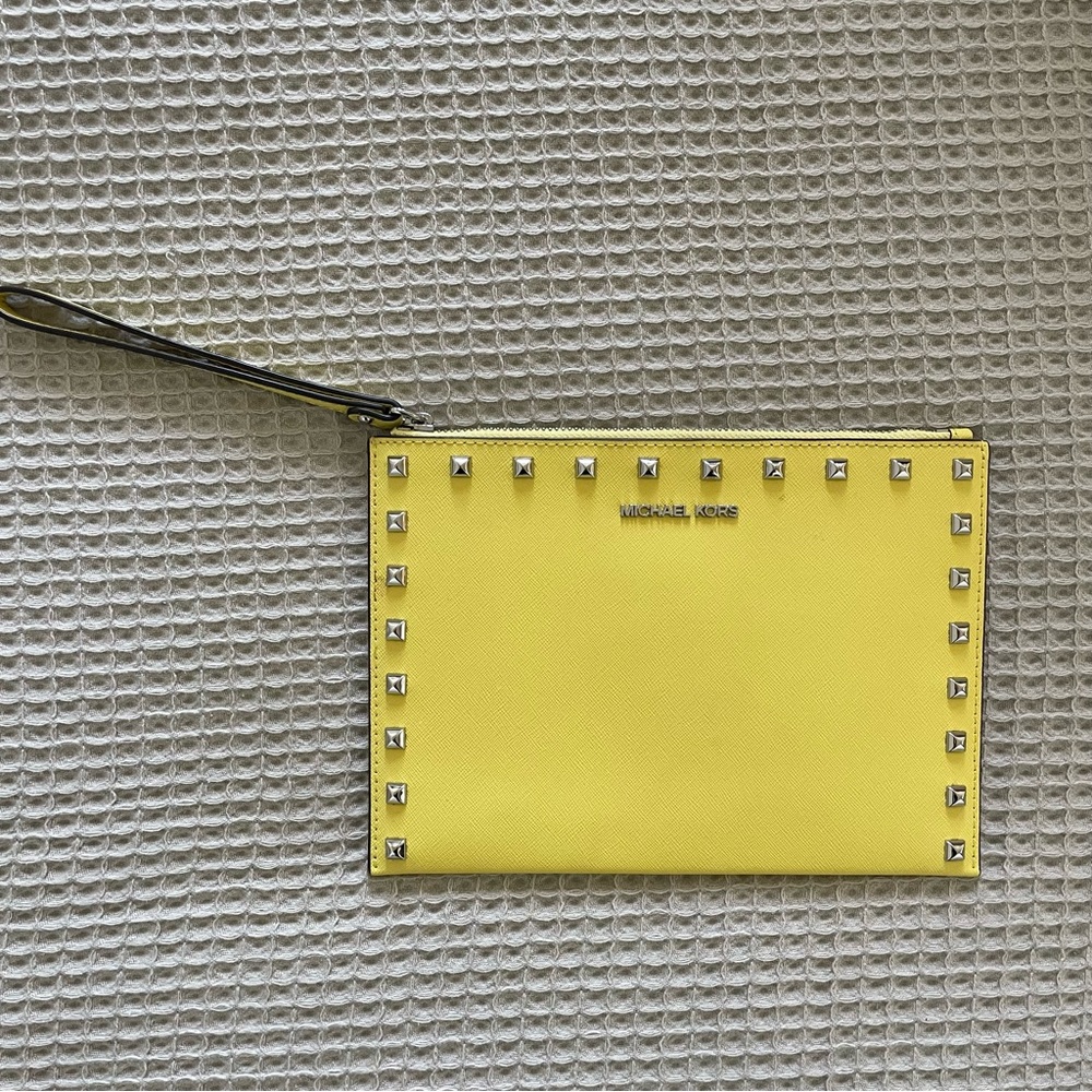 Michael Kors Studded Bright Yellow Wristlet - Gem